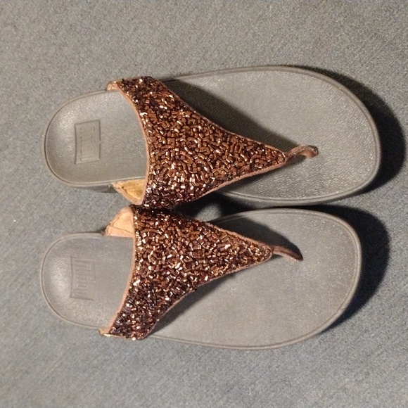 Fitflop | Shoes | Fitflop Lulu Shimmer Foil Sandal Flip Flop | Poshmark